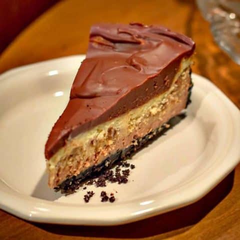 Chocolate Glazed Triple Layer Cheesecake - That Susan Williams
